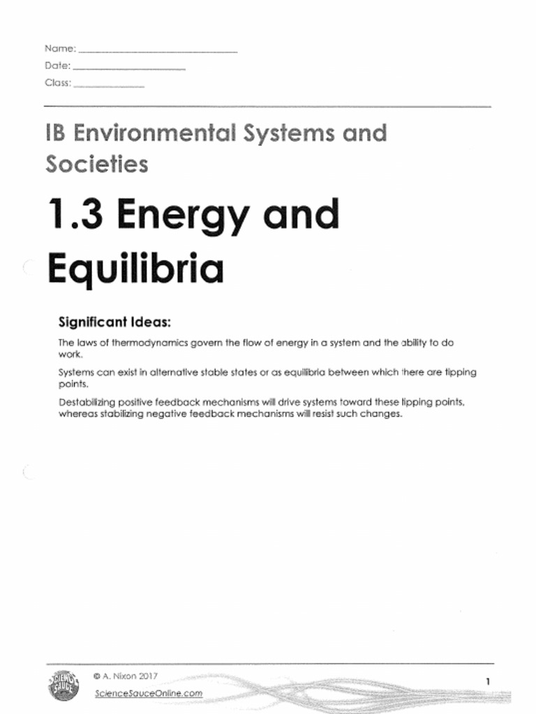 1.3 Energy and Equilibria | PDF