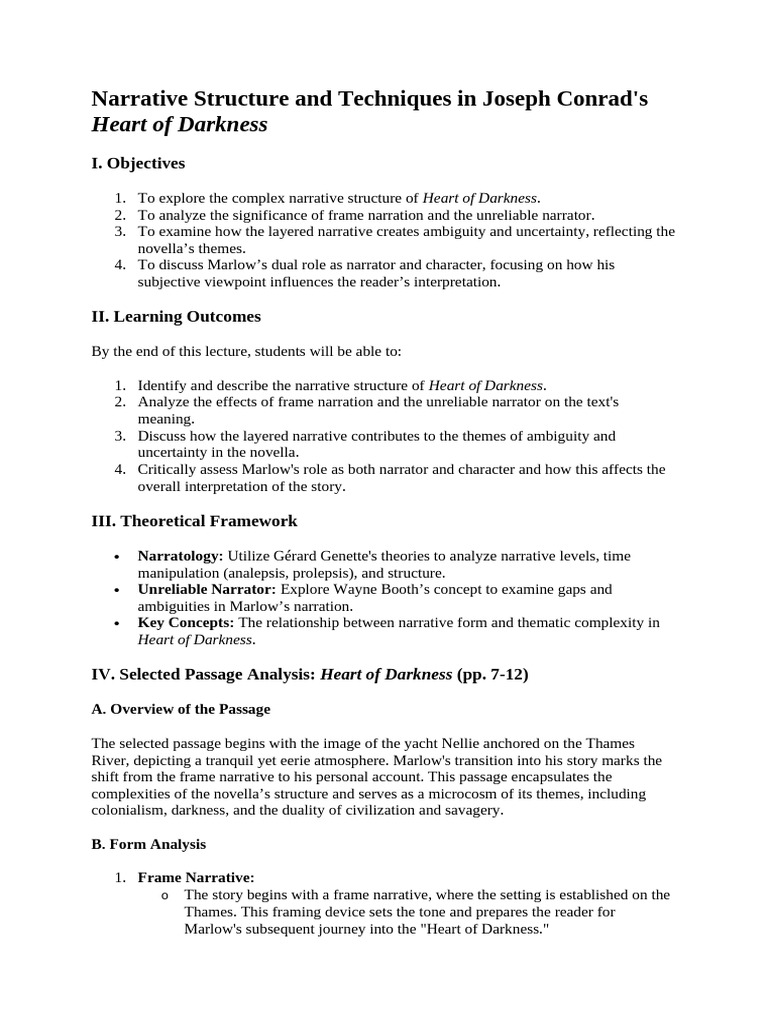 Narrative Structure and Techniques in Joseph Conrad | PDF
