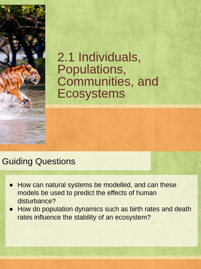 2.1 Individuals Populations Communities and Ecosystems | PDF