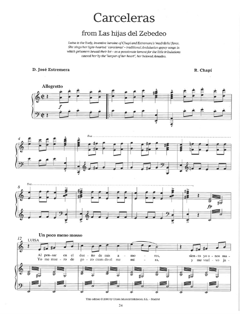 Carceleras - R.Chapi | PDF