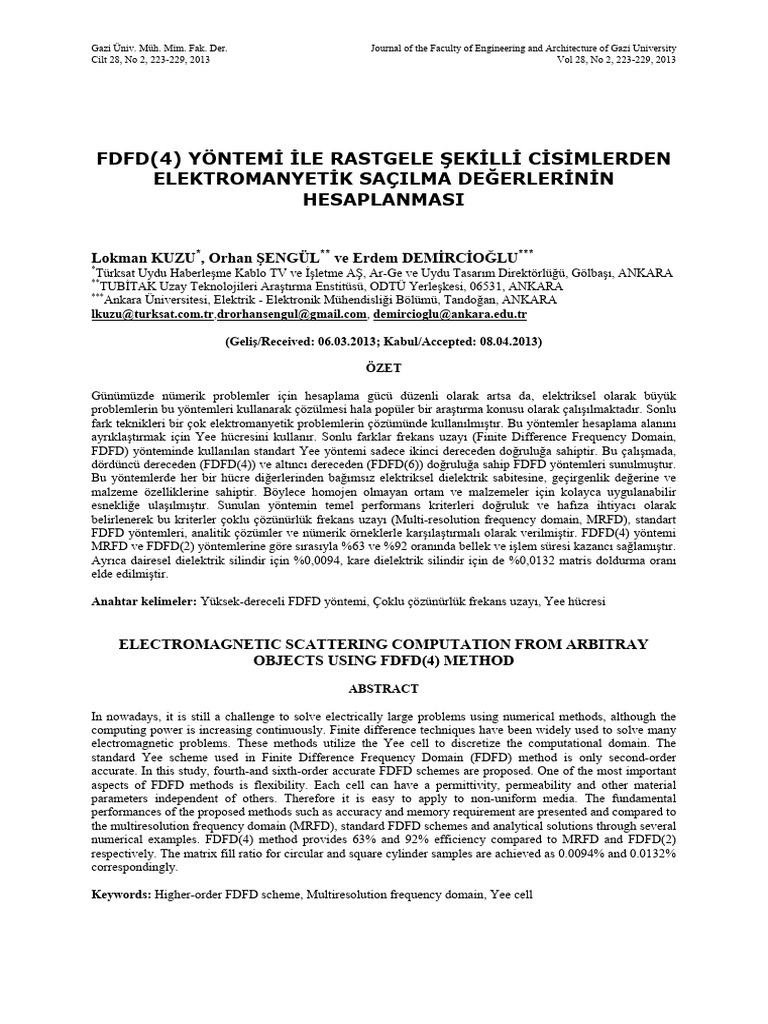 FDFD (4) Y - Ntemi - Le Rastgele - Ekilli Cisimlerden Elektromanyetik ...