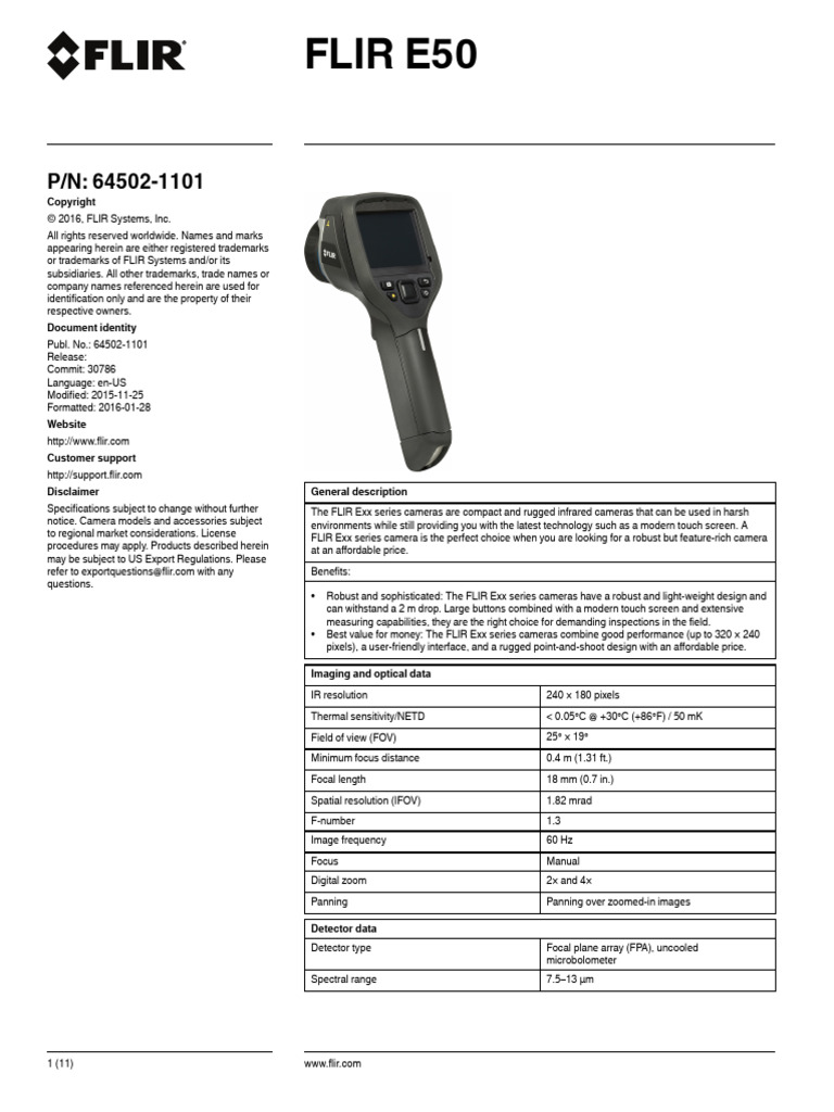 FLIR E50 SpecSheet | PDF