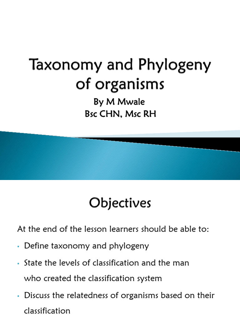 Taxonomy and Phylogeny of Organisms | PDF | Taxonomy (Biology) | Fossil