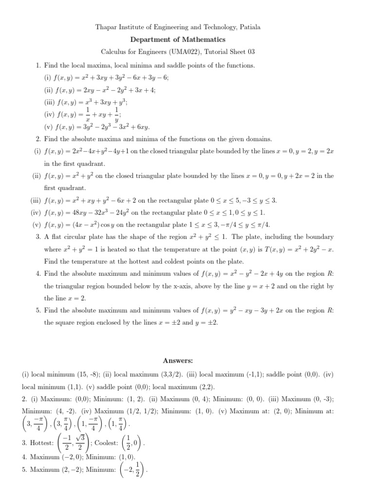 Tutorial3 - UMA022 | PDF