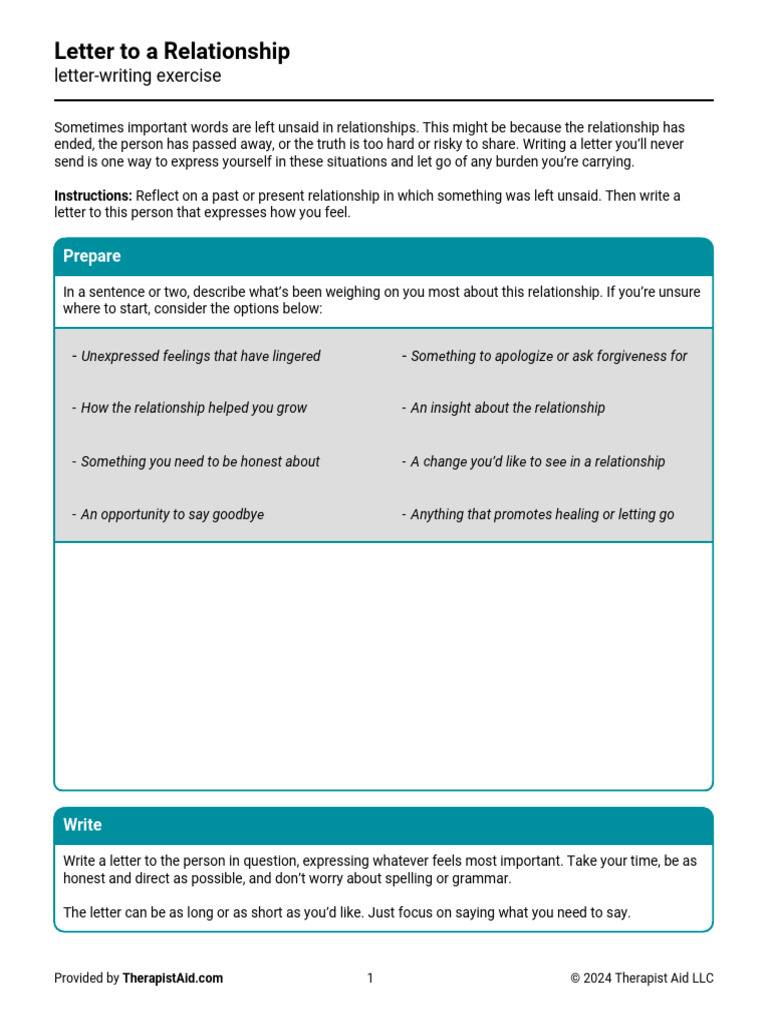 Relationship Letter 2 | PDF