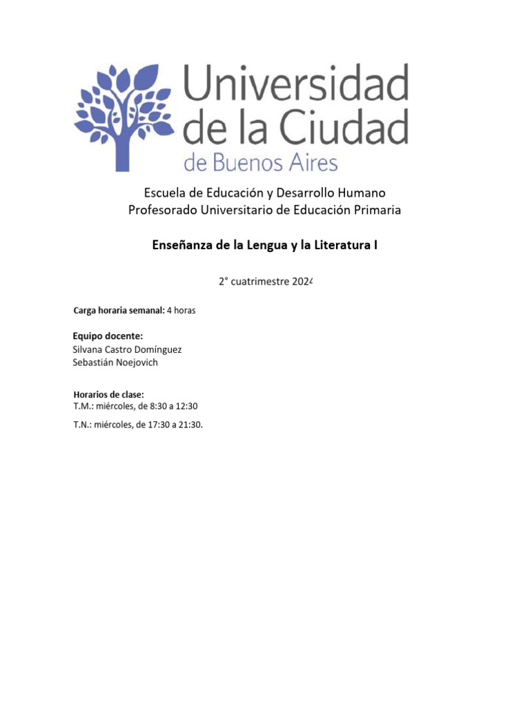 ELyL I_Programa 2C 2024 | PDF