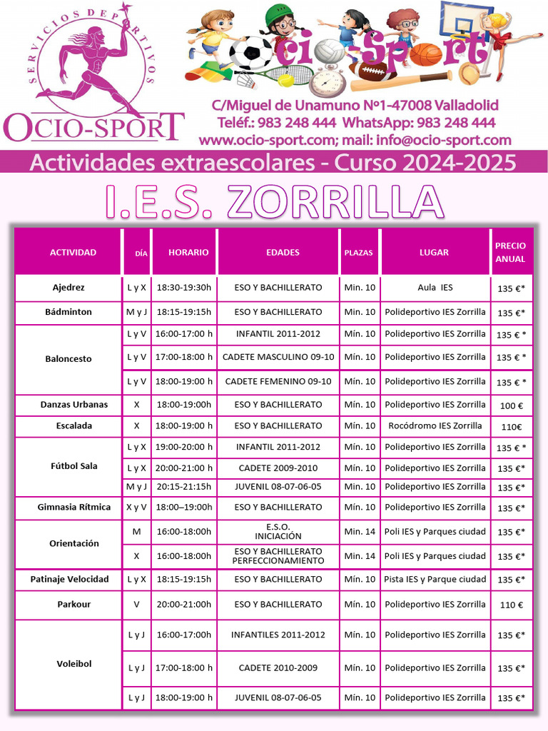 Extraescolares 24 25 | PDF