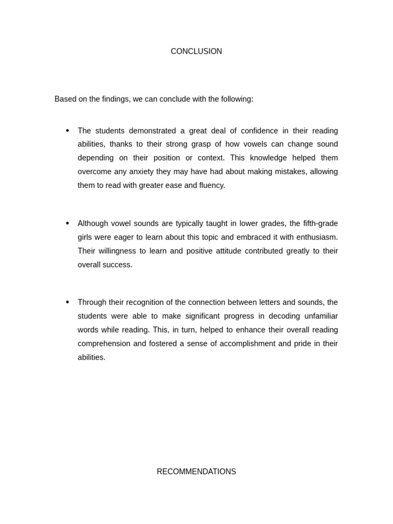 Conclusion and Recommendation | PDF