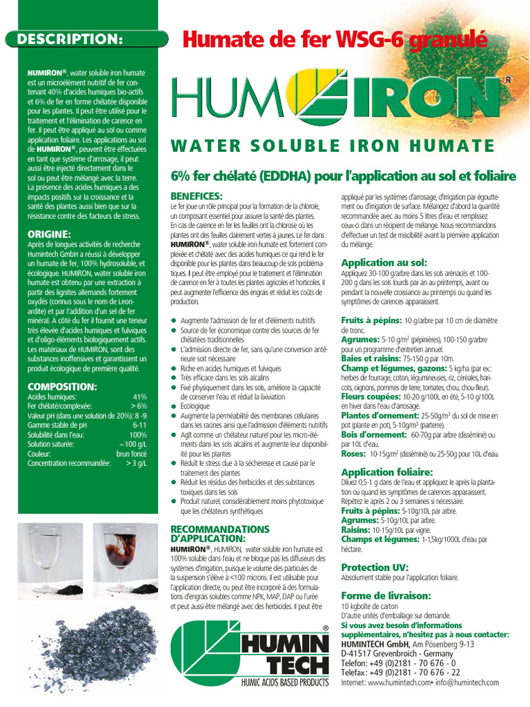 Fiche Technique Humiron 6 Fer Eddha | PDF