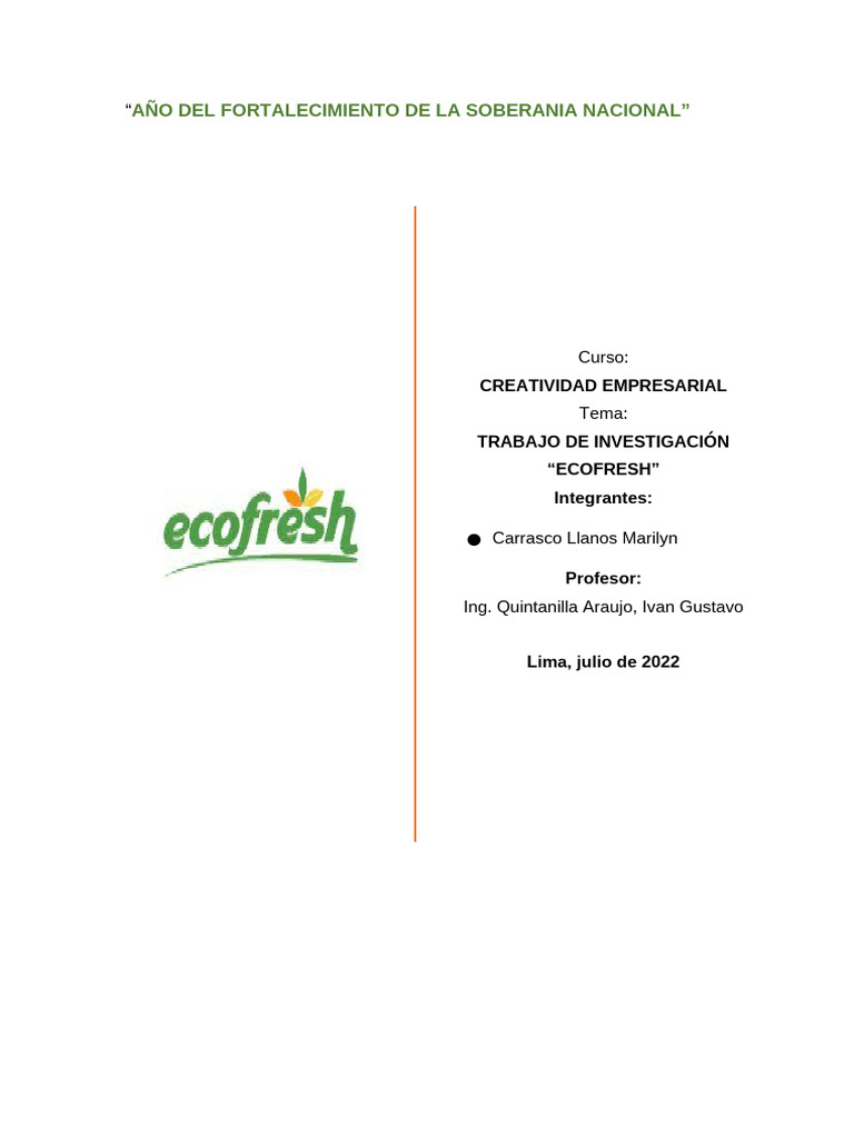 Estrategias para Ecofresh | PDF | Producto (Negocio) | Negocios
