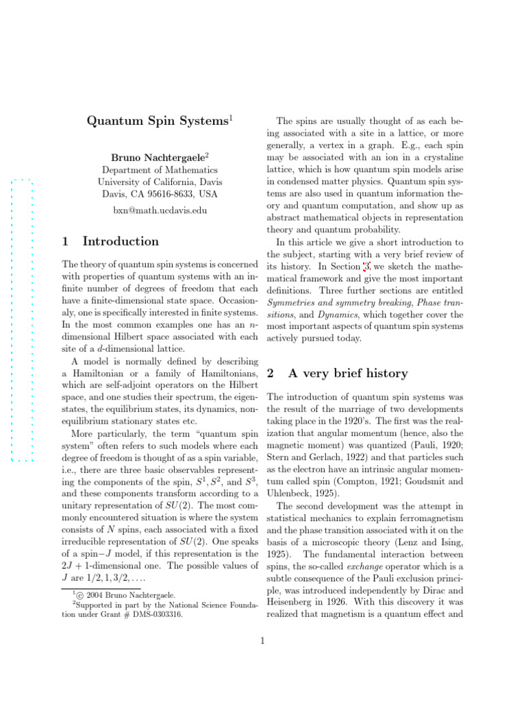 Quantum Spin Systems Pdf