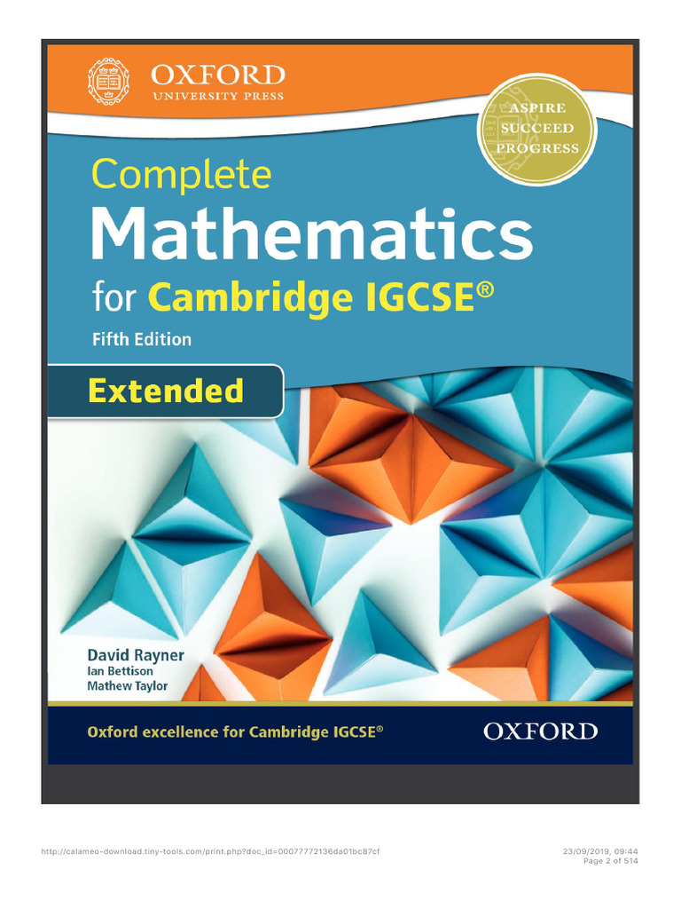 Math For Cambridge 5th Edition | PDF