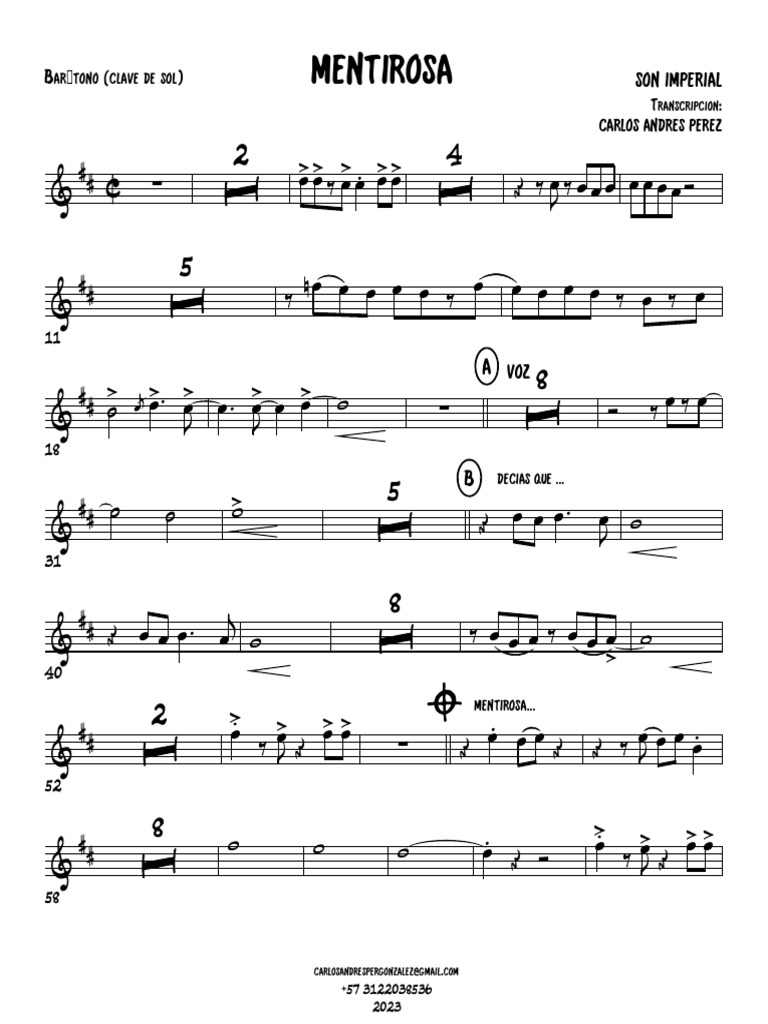 Mentirosa - Barítono | PDF