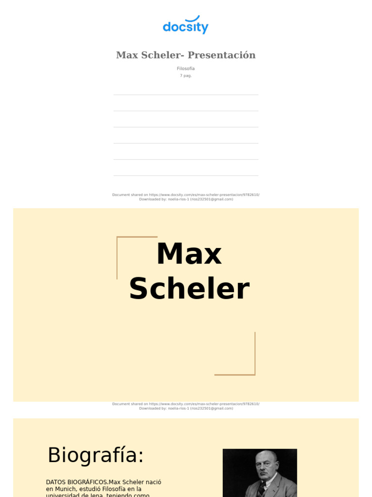 Max Scheler Presentacion | PDF