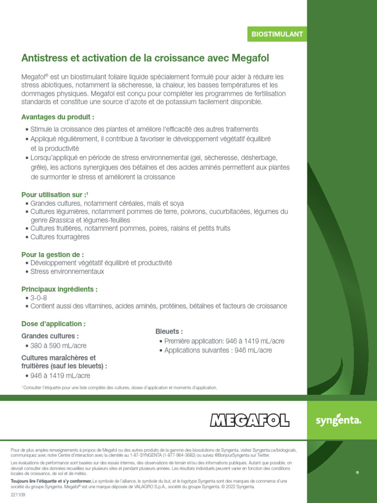 Megafol ECU FR Technical Bulletin 2022 LR | PDF