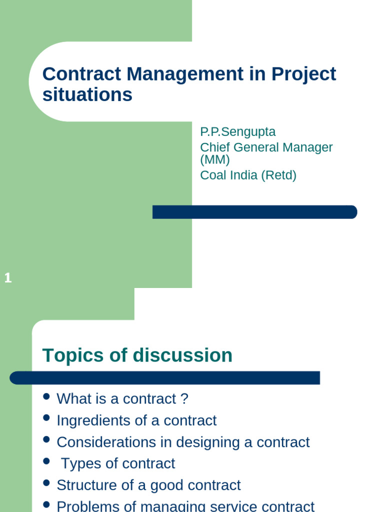 Contract Management - Projects | PDF