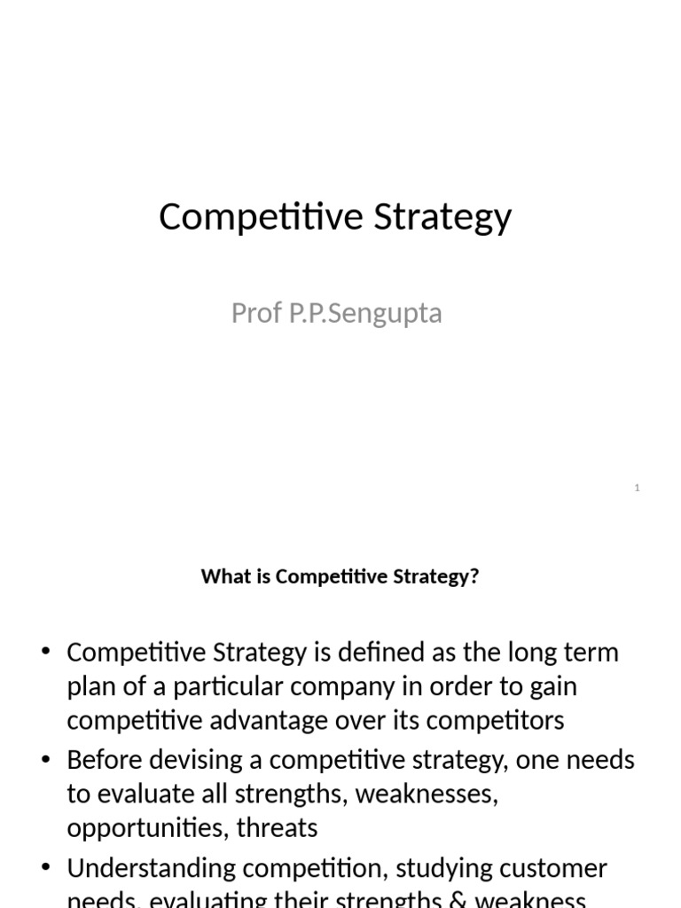 Competitive Strategy | PDF