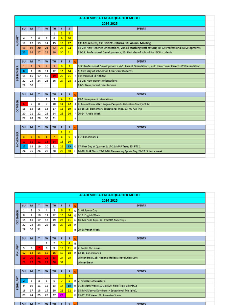 2024 25 Calendar American | PDF