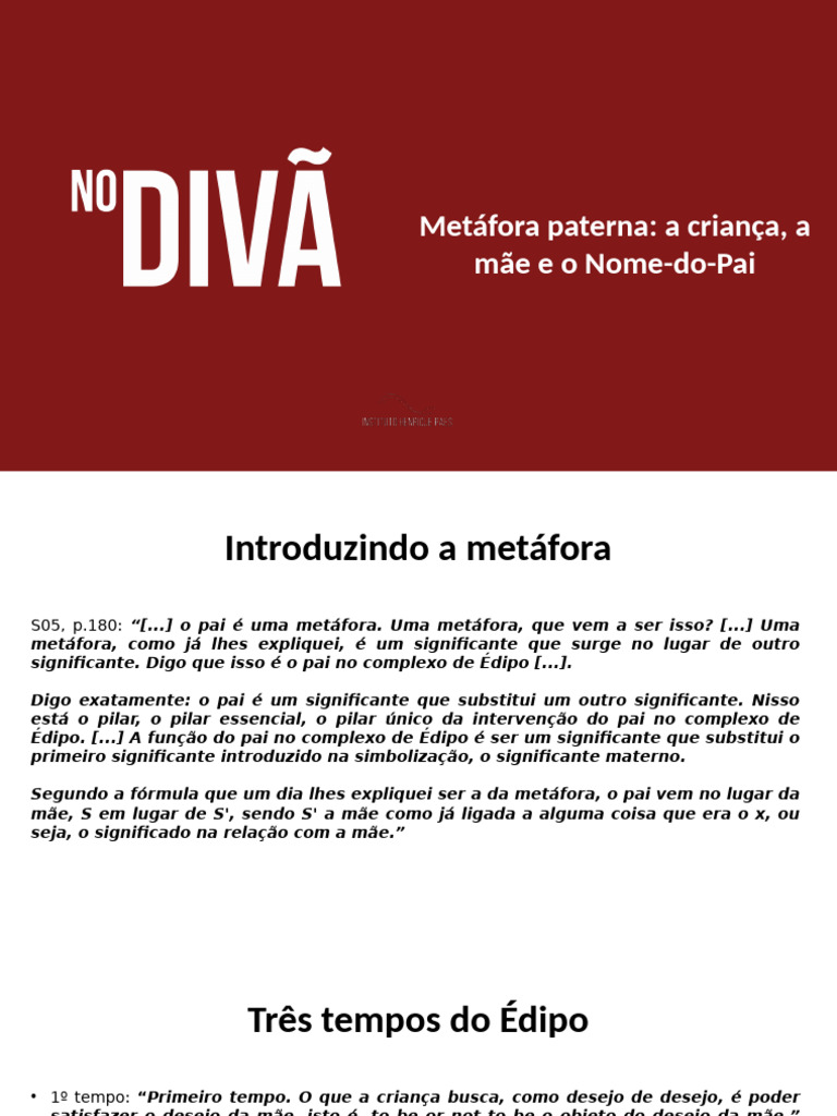 Aula 22 - Metáfora paterna | PDF