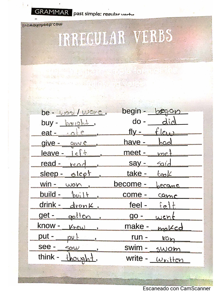 Irregularverbs | PDF