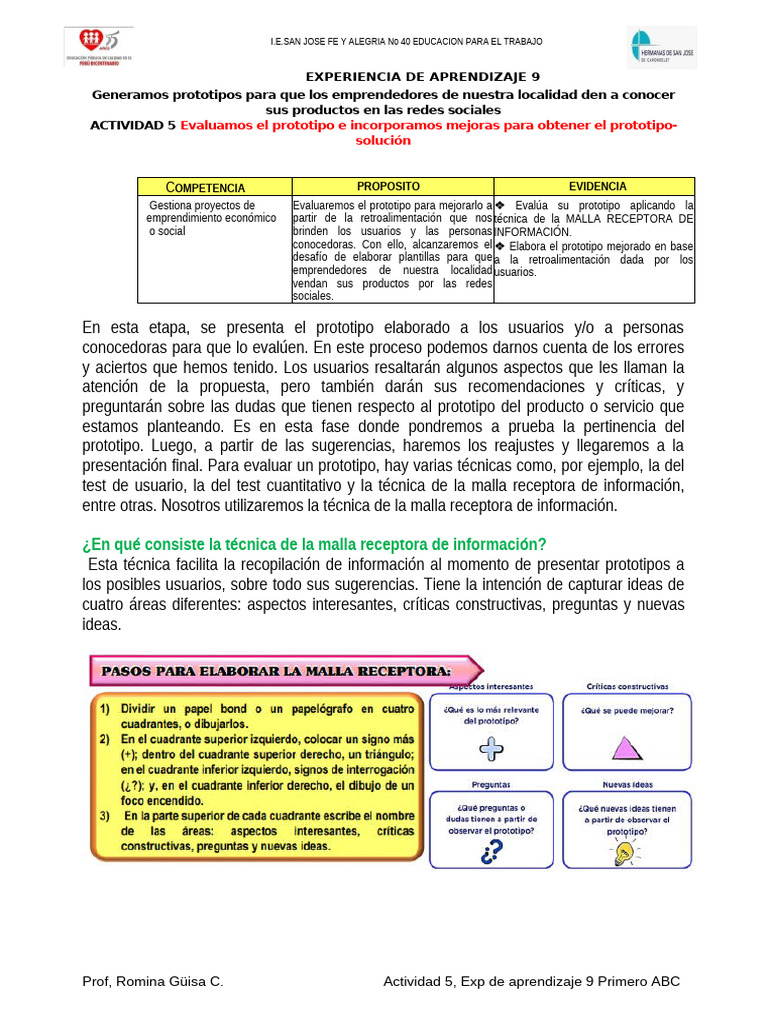 Exp Aprendizaje 9 Actividad 5tercero Abc | PDF