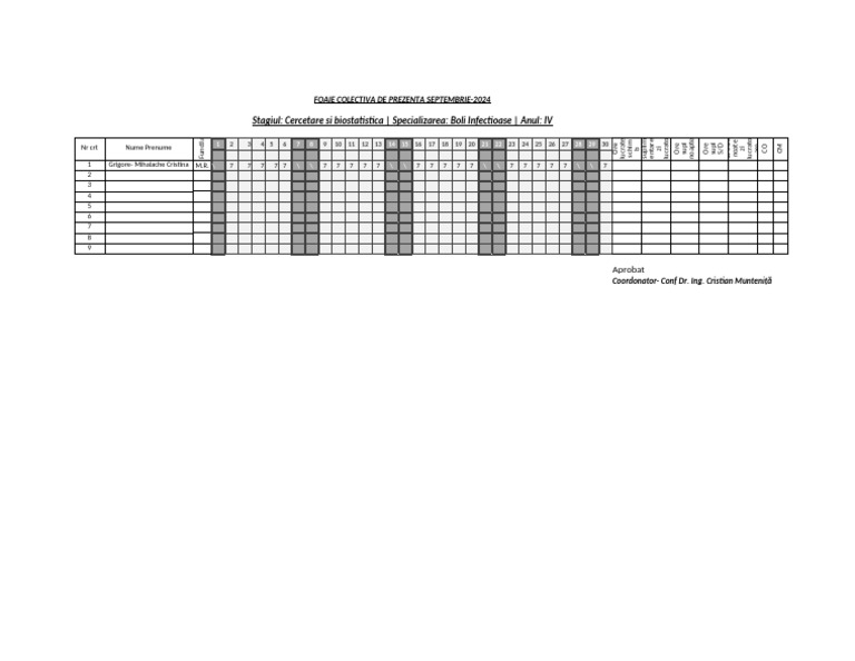 Pontaj 2024 Excel | PDF