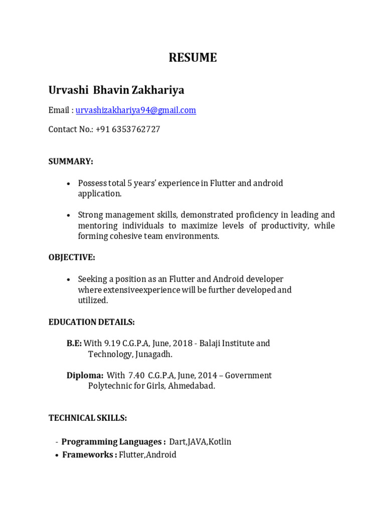 Resume UTV | PDF