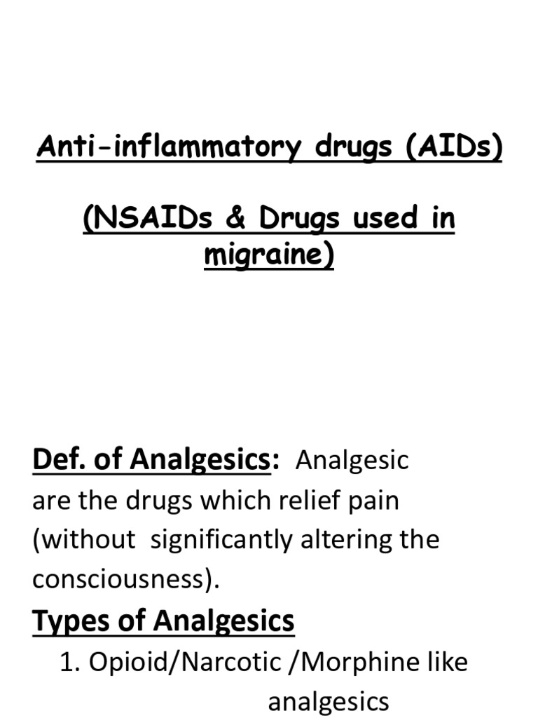Anti-Inflammatory Drugs (NSAIDs) | PDF