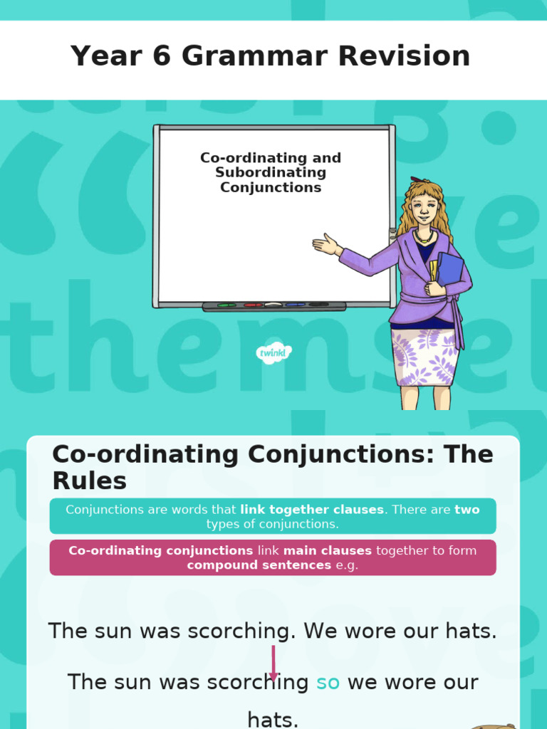 t2 e 2135 Year 6 Grammar Revision Guide and Quick Quiz Co Ordinating ...