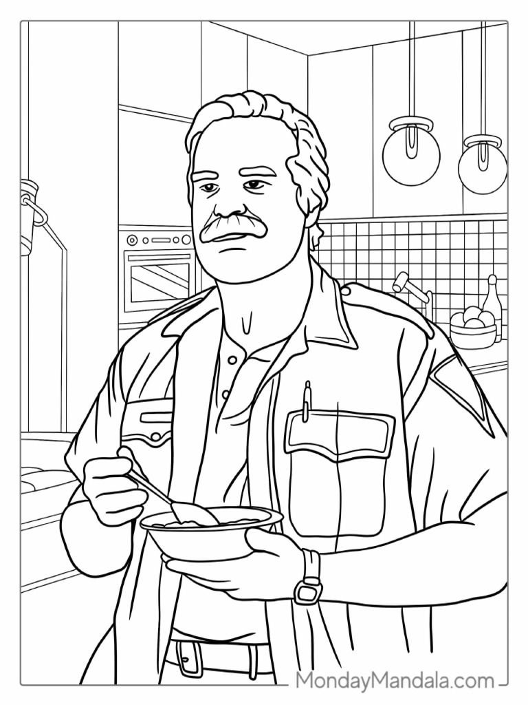 Sheriff Jim Hopper Coloring Page | PDF
