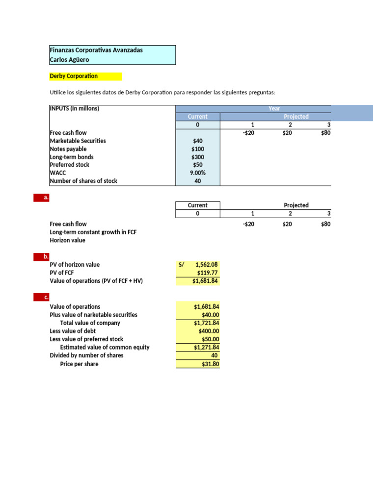 Caso Derby Corp - Propuesta | PDF