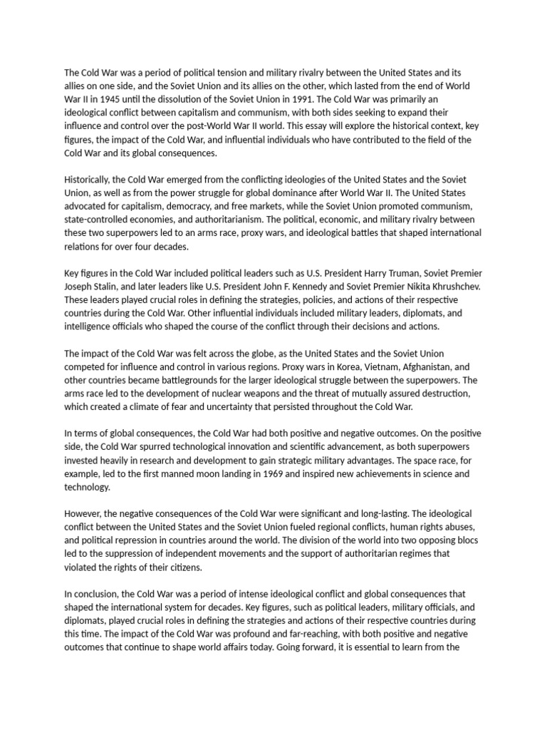 The Cold War Was A Period of Political Tension and Military Rivalry ...