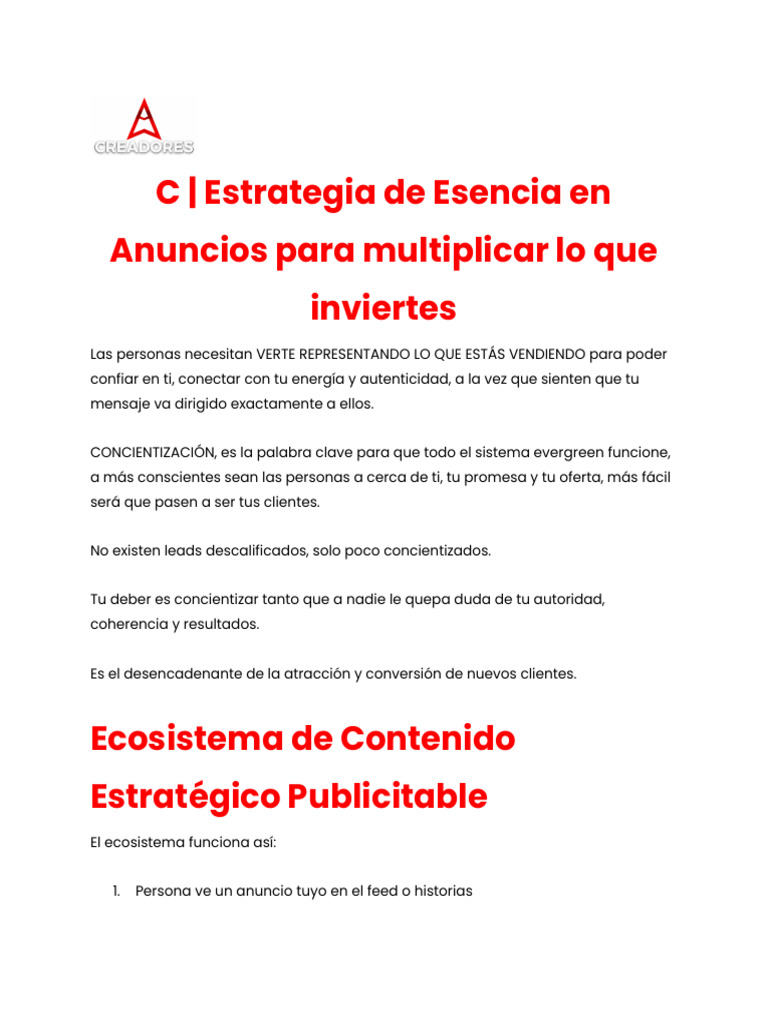 C - Estrategia de Anuncios | PDF | Crecimiento personal y profesional ...