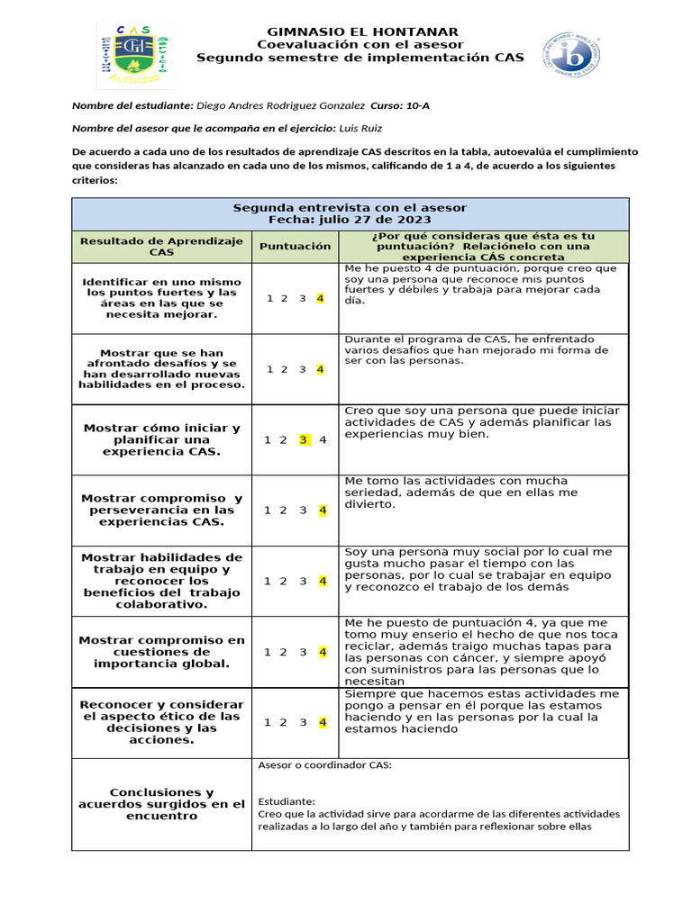 Segunda Entrevista Con El Asesor 2023 | PDF