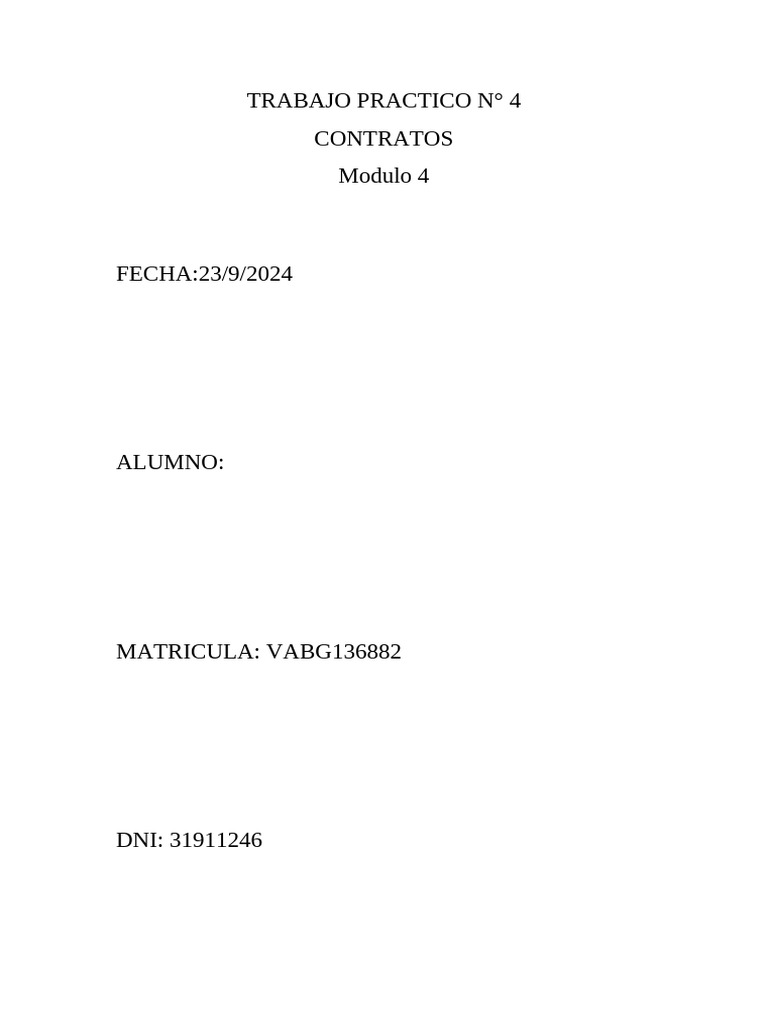 TPN° 4 Contratos | PDF