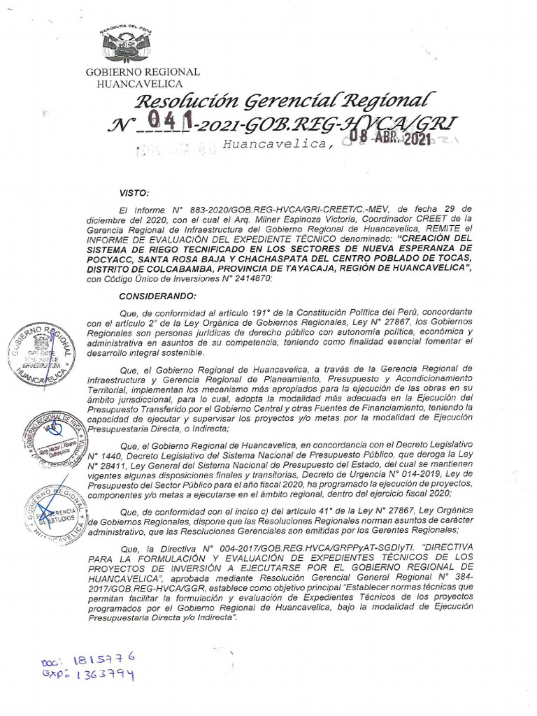 RESOLUCION DE APROBACION | PDF RESOLUCION DE APROBACION | PDF