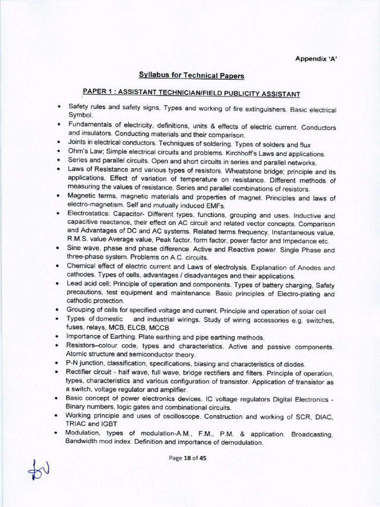 Syllabus APSSB Non Ministerial Technical Exam 2024 | PDF