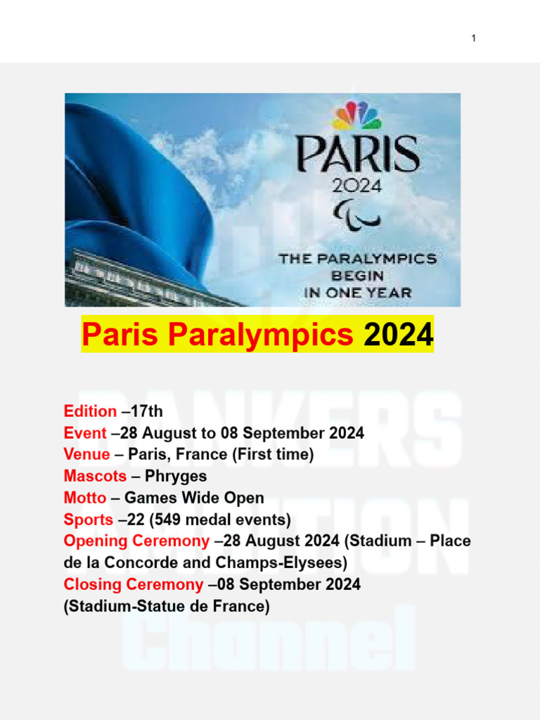 Paris Paralympics 2024 PDF | PDF
