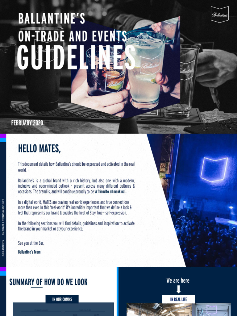 Feb20 Ballantine's Finest On-Trade and Events Look&Feel Guidelines | PDF