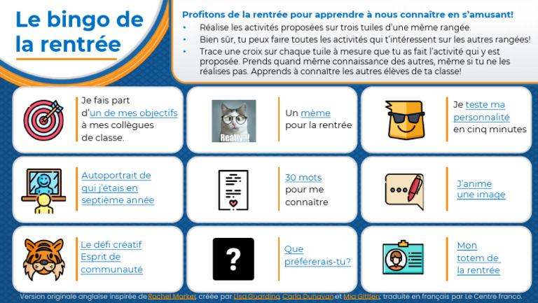 01 Bingo de La Rentree | PDF