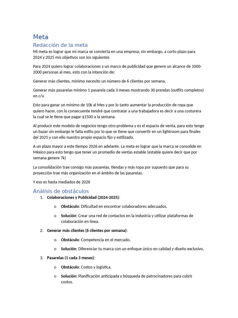 Redacción de la meta | PDF