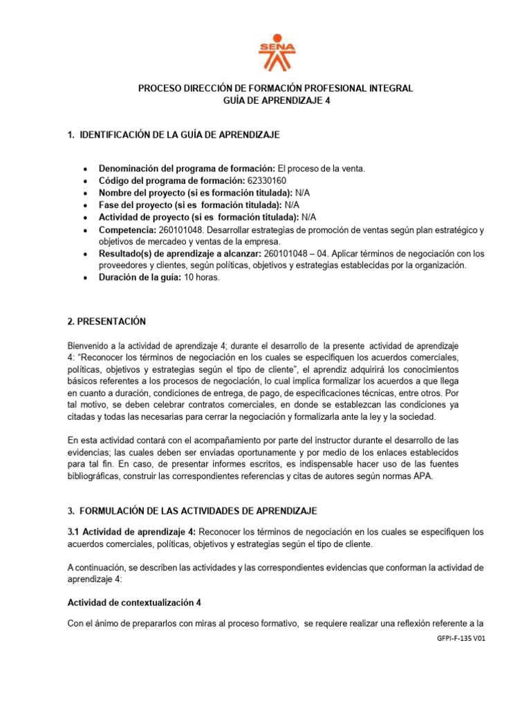 Guia Aprendizaje 4 | PDF