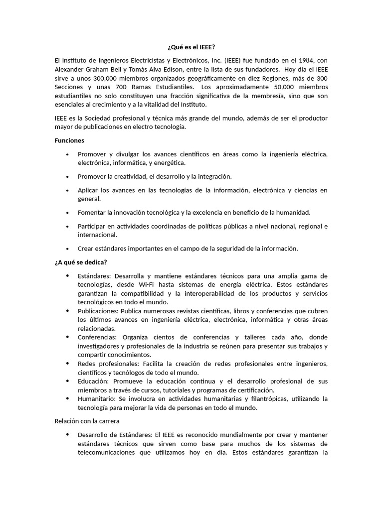 Qué Es El IEEE | PDF | Instituto de Ingenieros Eléctricos y ...