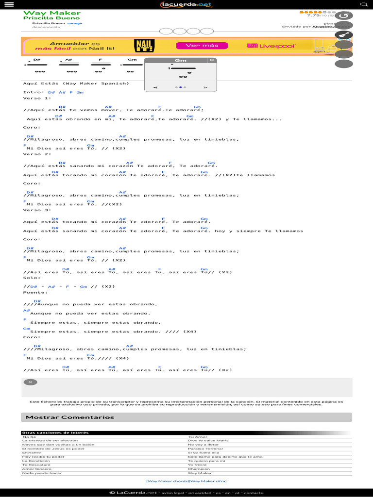 Acordes Waymaker | PDF