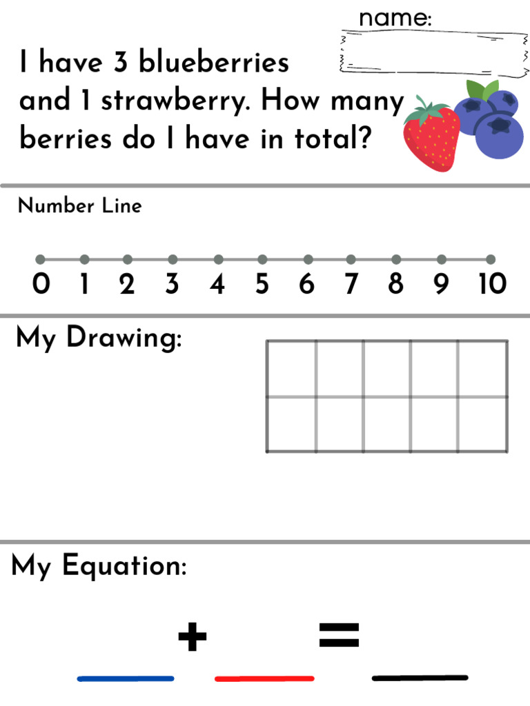 Berry Counting and Equations Worksheet | PDF | Berry | Self-Improvement