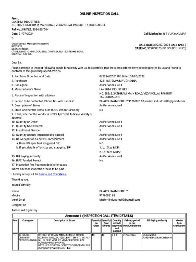 ICF 48 SET CALL LETTER | PDF