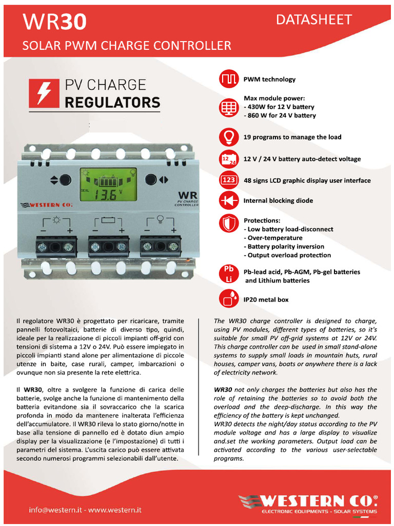 Scheda Tecnica WR30 | PDF