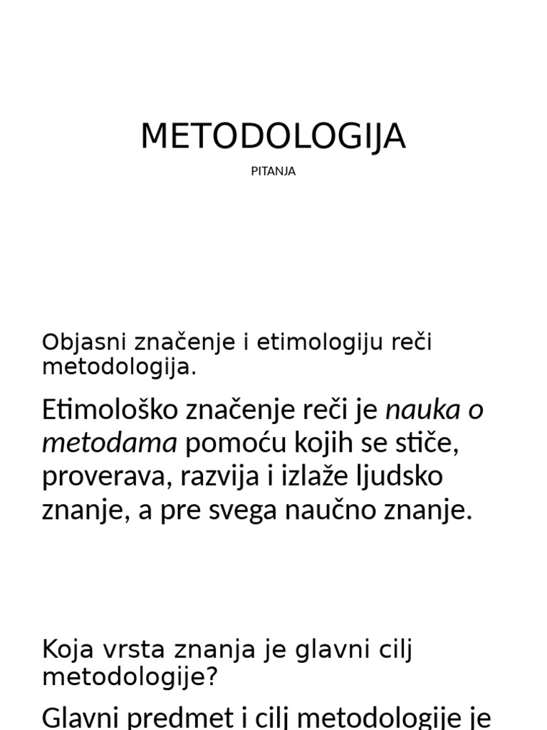Metodologija Pitanja | PDF