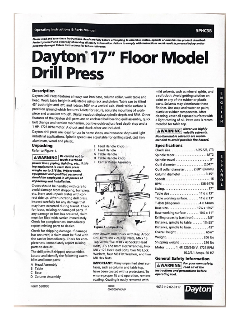 Dayton-Drill-Press-Manual | PDF