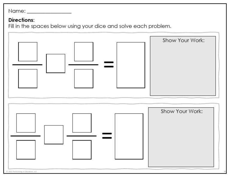 Fraction Fill in Sheets! | PDF